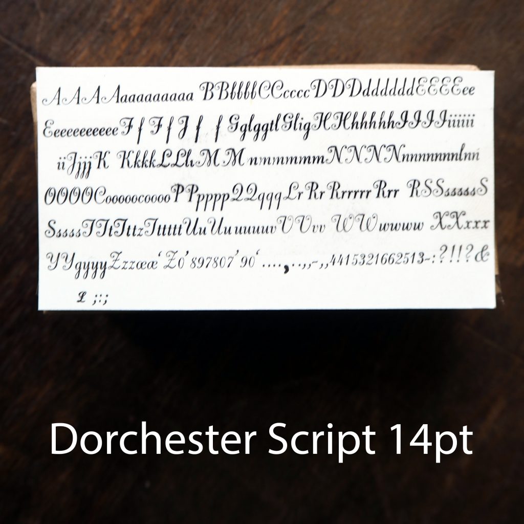 Dorchester Script typeface | The Smallprint Company