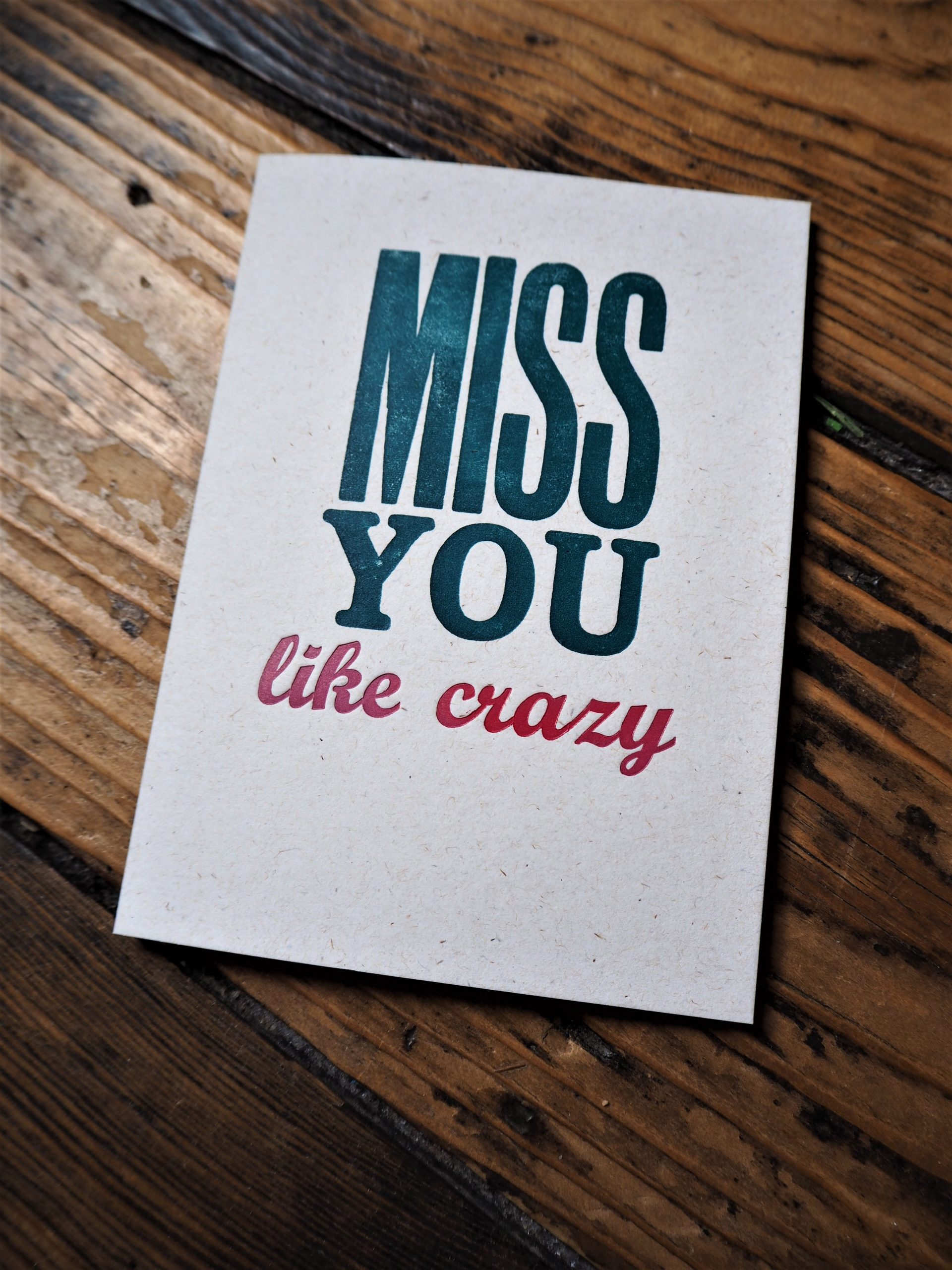 Miss You Like Greetings Card The Smallprint Company Miss You Like Greetings Card The Smallprint Company